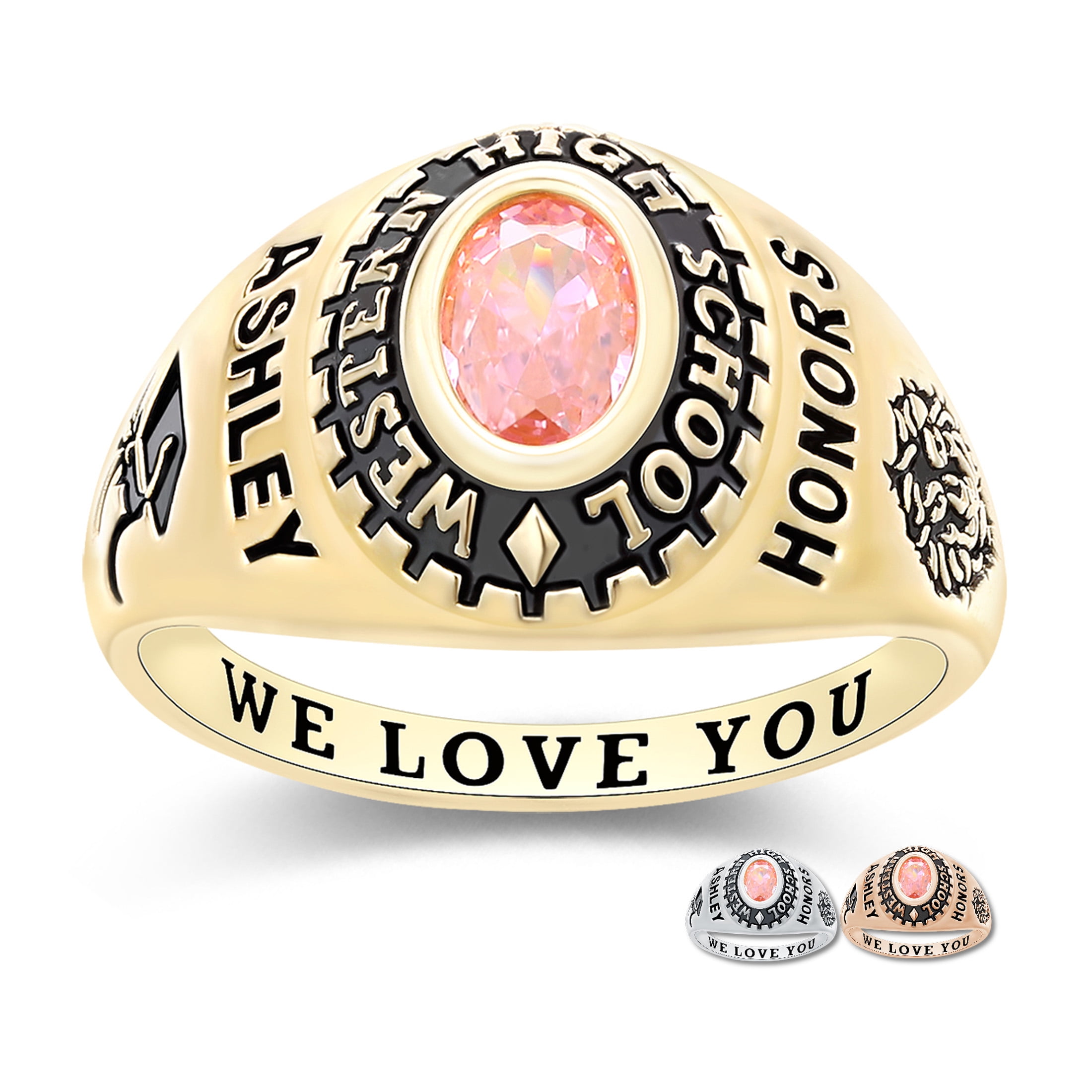 Mementos PJM Custom Women's Class Rings Sterling Silver for High School ...