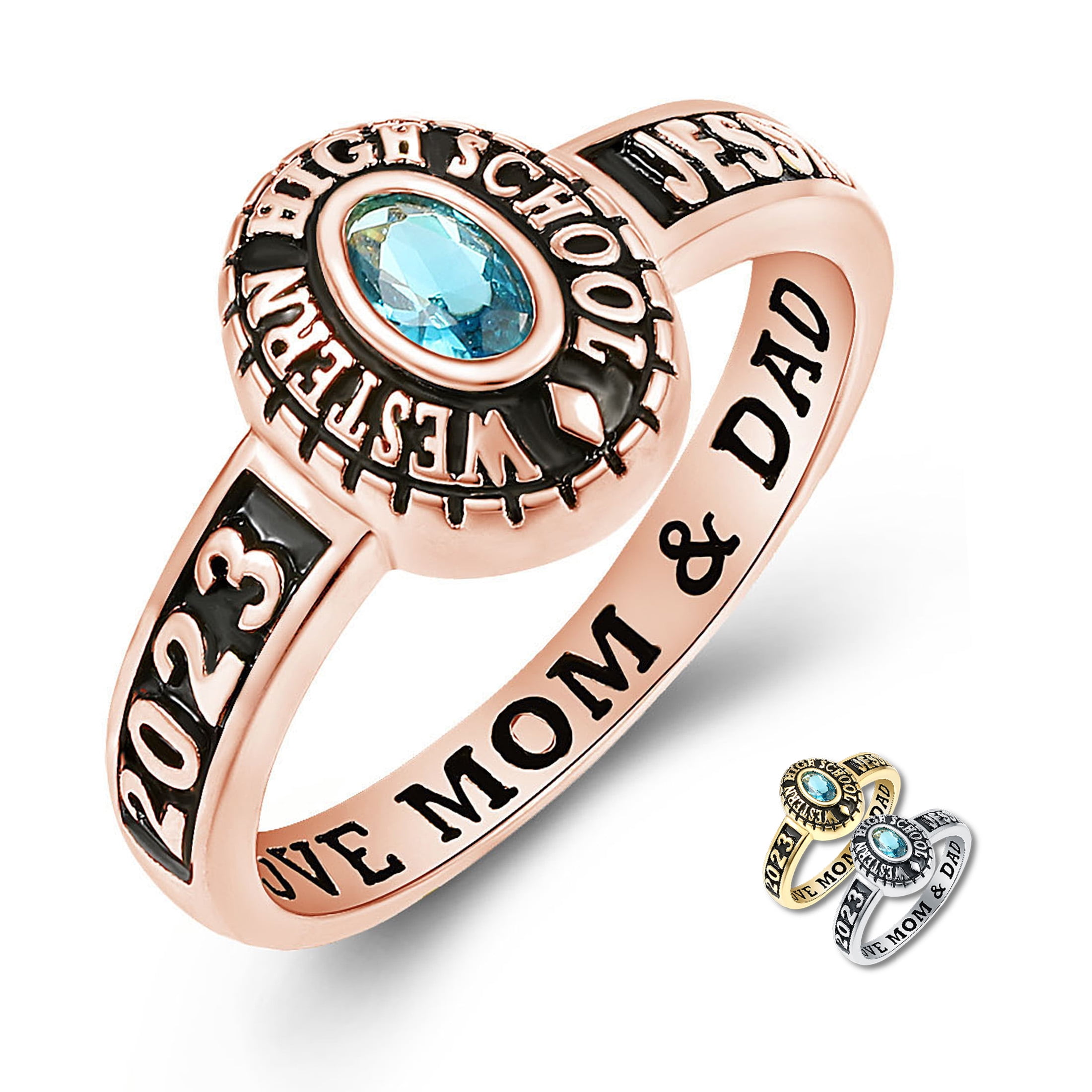 Mementos PJM Custom Class Rings for Women High School or College ...