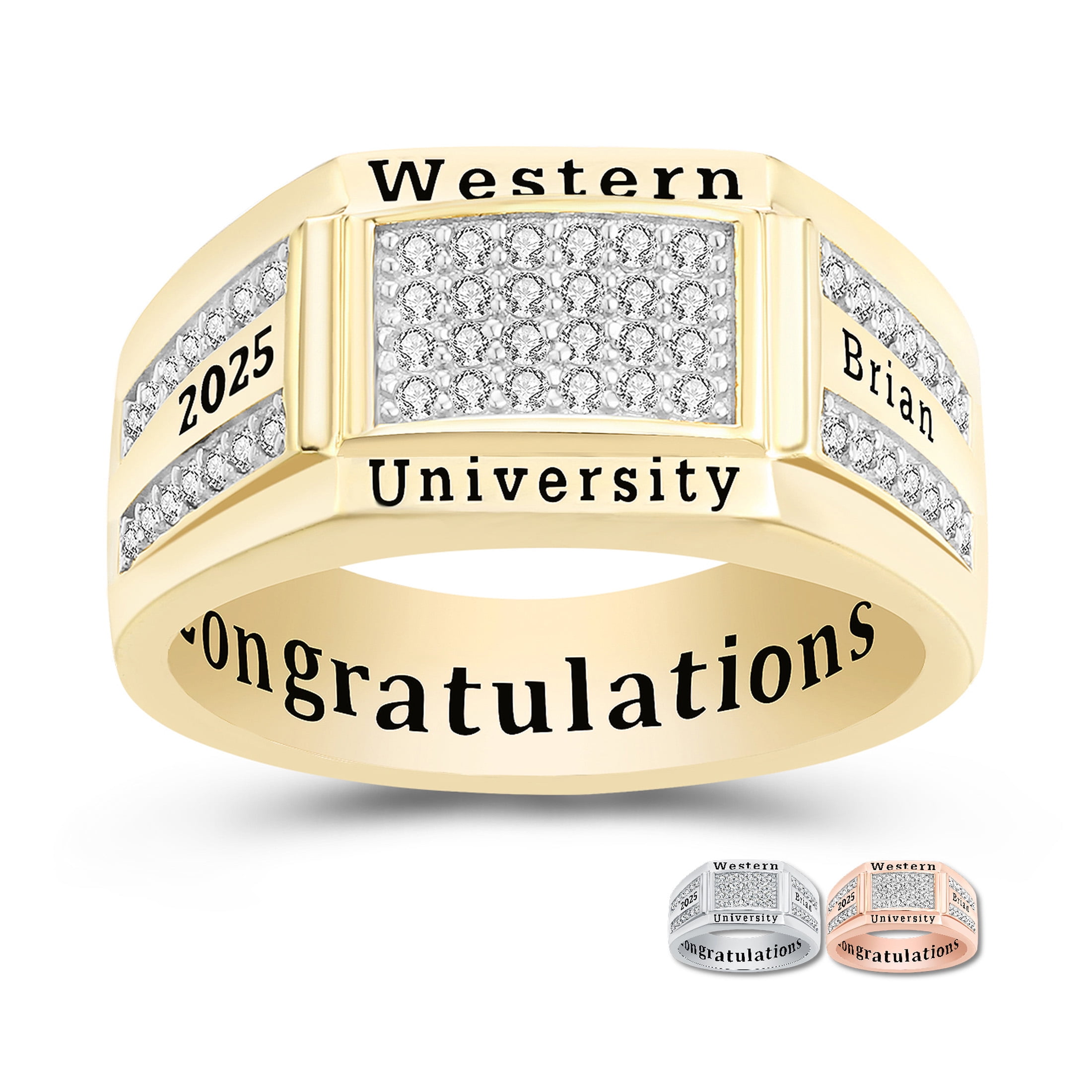 Mementos PJM Custom Men's Class Ring Sterling Silver for High School ...