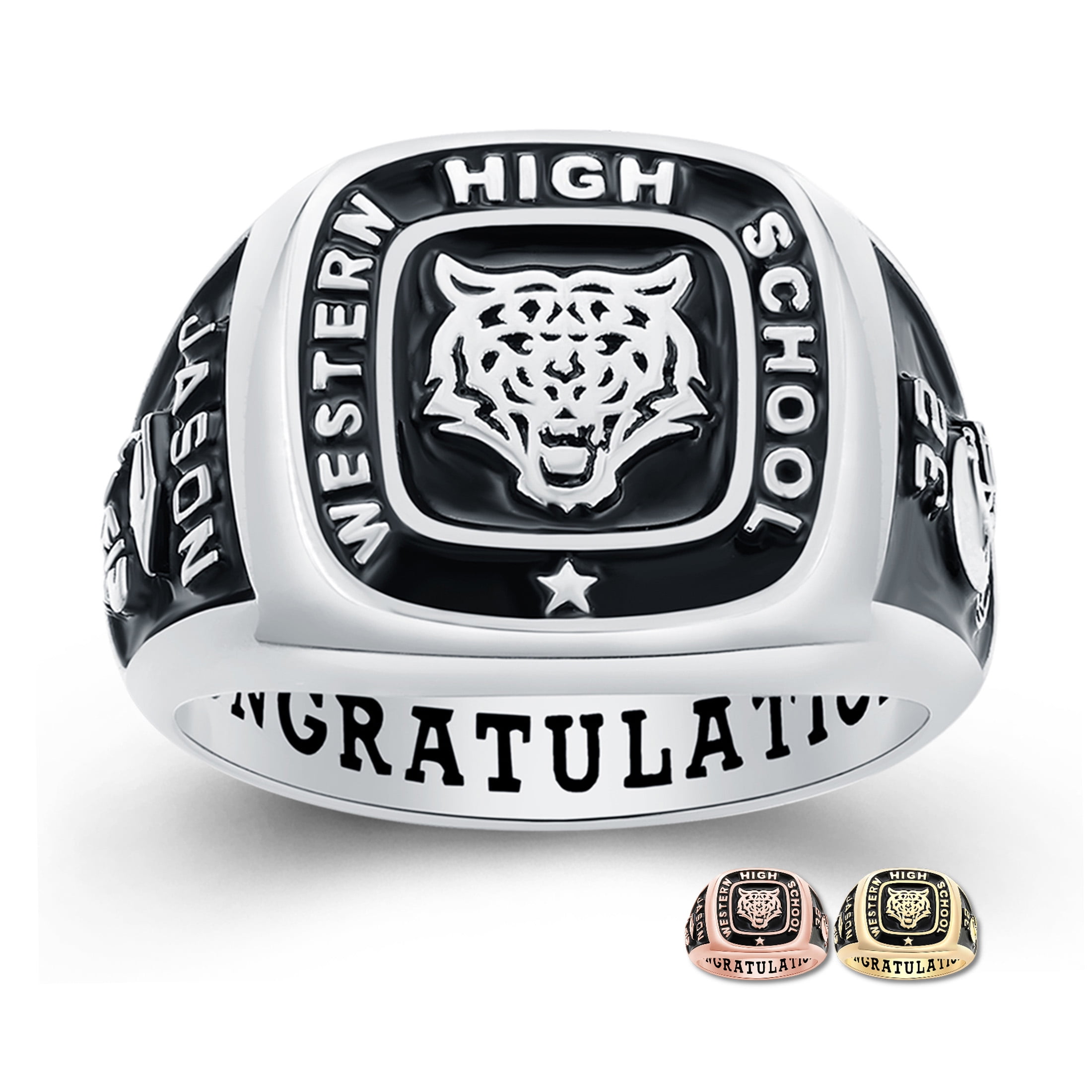 Mementos Jewelry USA Customized Signet Sterling Silver Men's Class ...