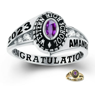 PJM by Mementos Jewelry Custom 10kt White Gold Class Rings for Women ...