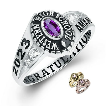 Mementos USA Custom Royal Sterling Silver Class Rings for Women High ...