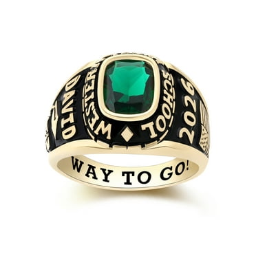 Mementos Customized Men's Sterling Silver or 10kt Gold Class Ring for ...