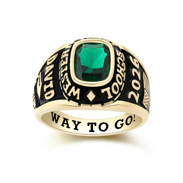 Mementos USA Customized Large Sterling Silver Men's High School College ...