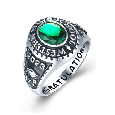 Personalized Women's Classic Square Class Ring available in Valadium ...