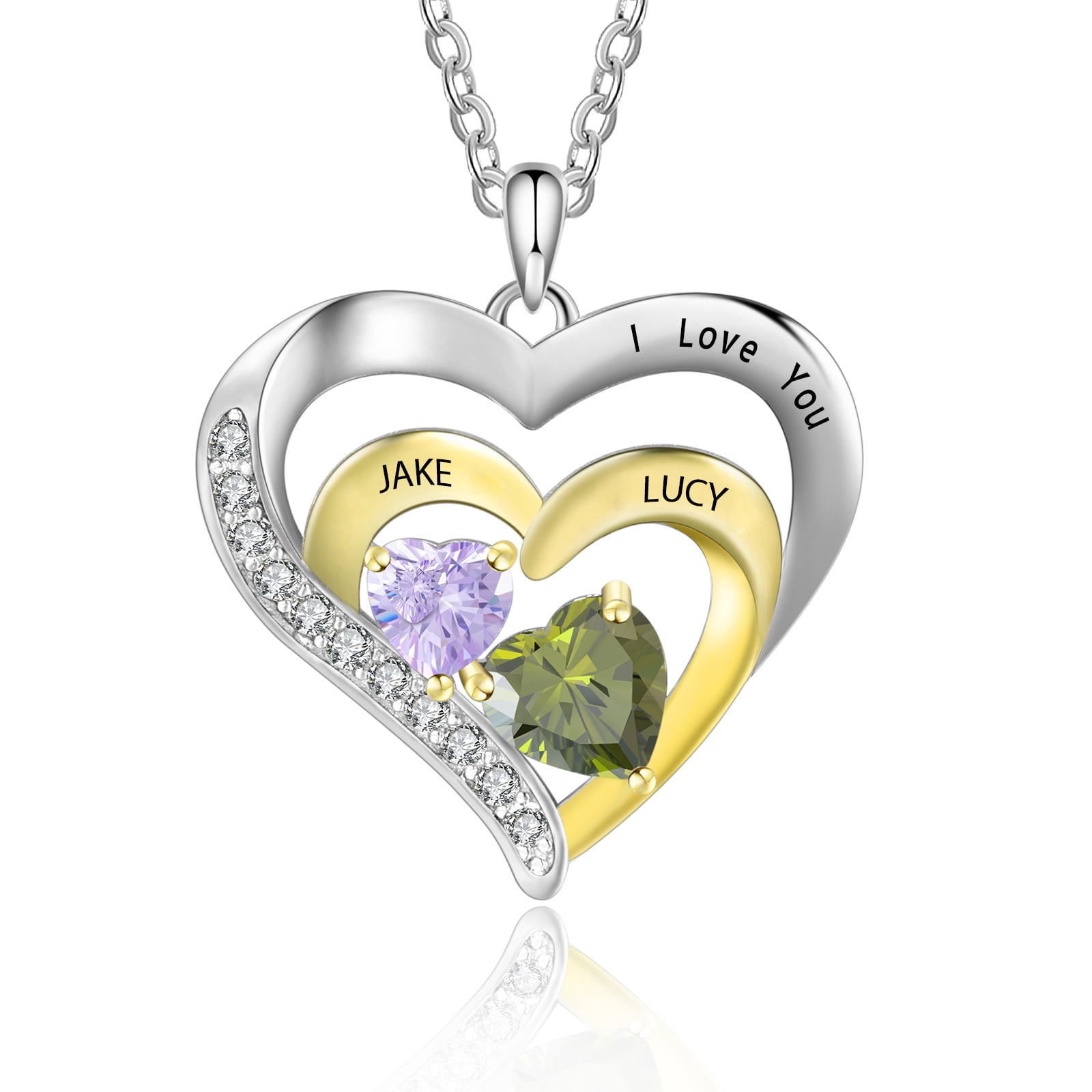 Mementos Personalized Brass Family Necklace for Women (Mother) with 2 ...