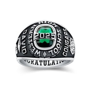 Free Shipping! Mementos X-Large Sterling Silver or 10kt Gold Customized Men Class Rings for High ...