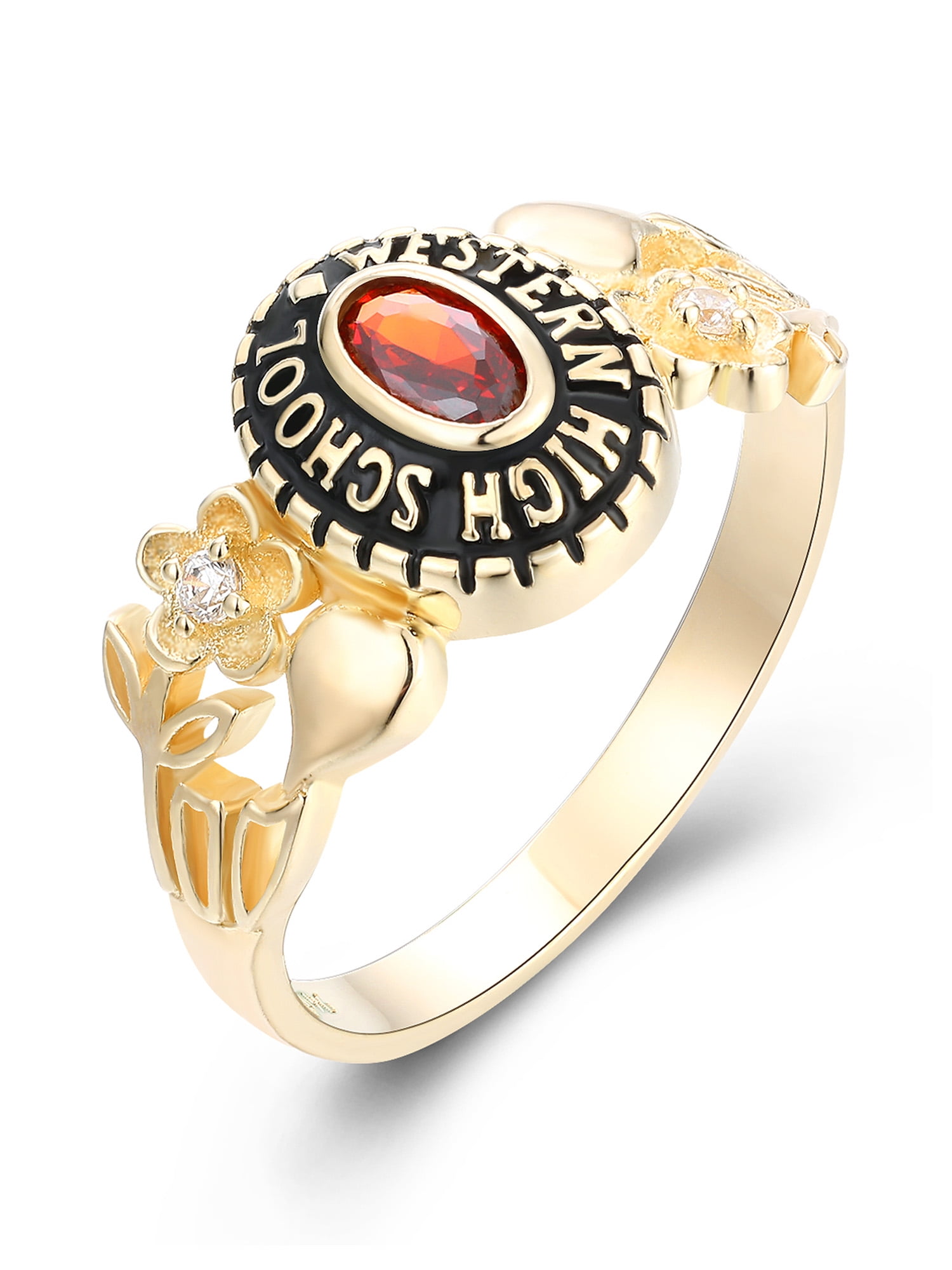 Mementos Sterling Silver or 10kt Gold Customized Women Class Ring for ...