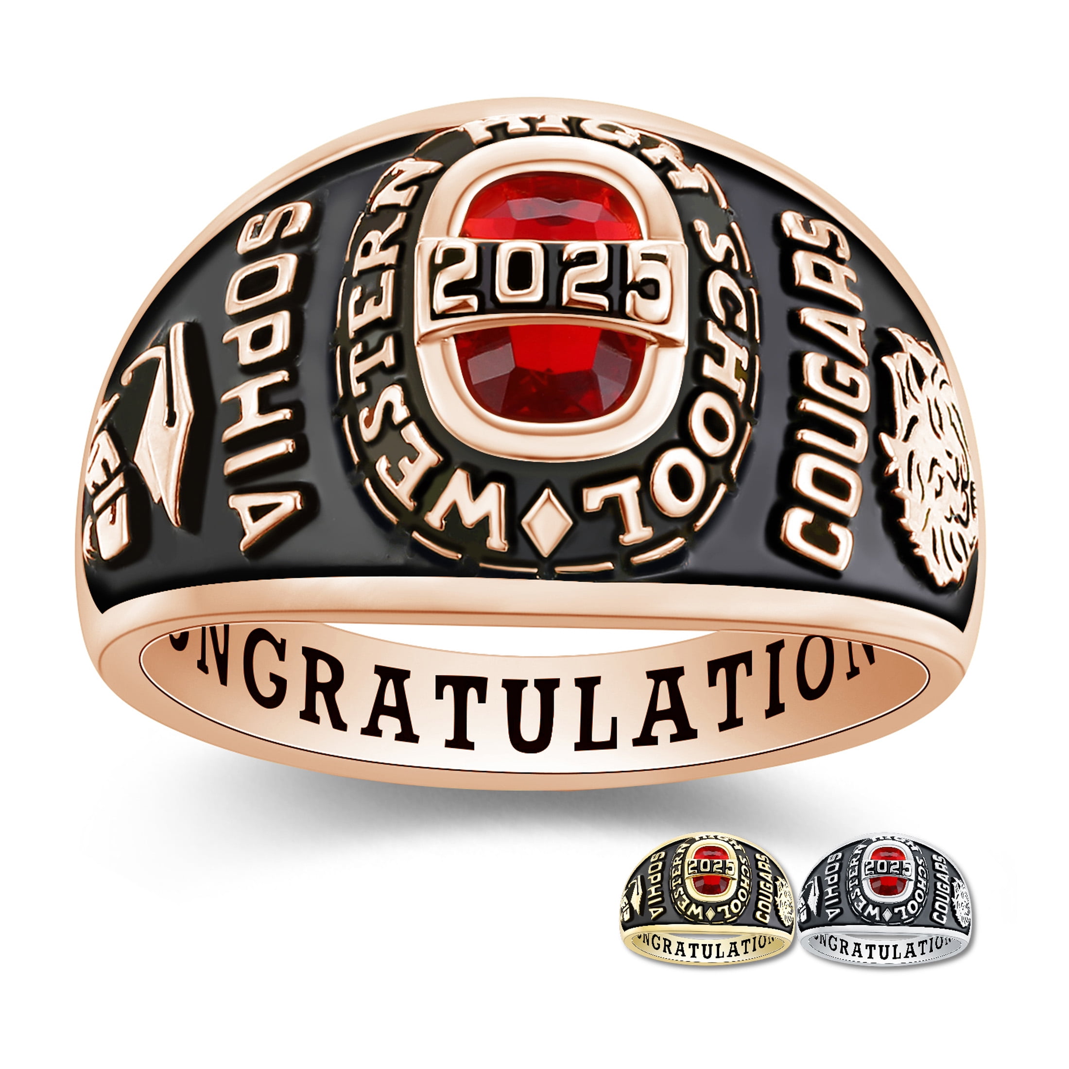 Mementos Jewelry by PJM Custom Sterling Silver Class Rings for Women ...