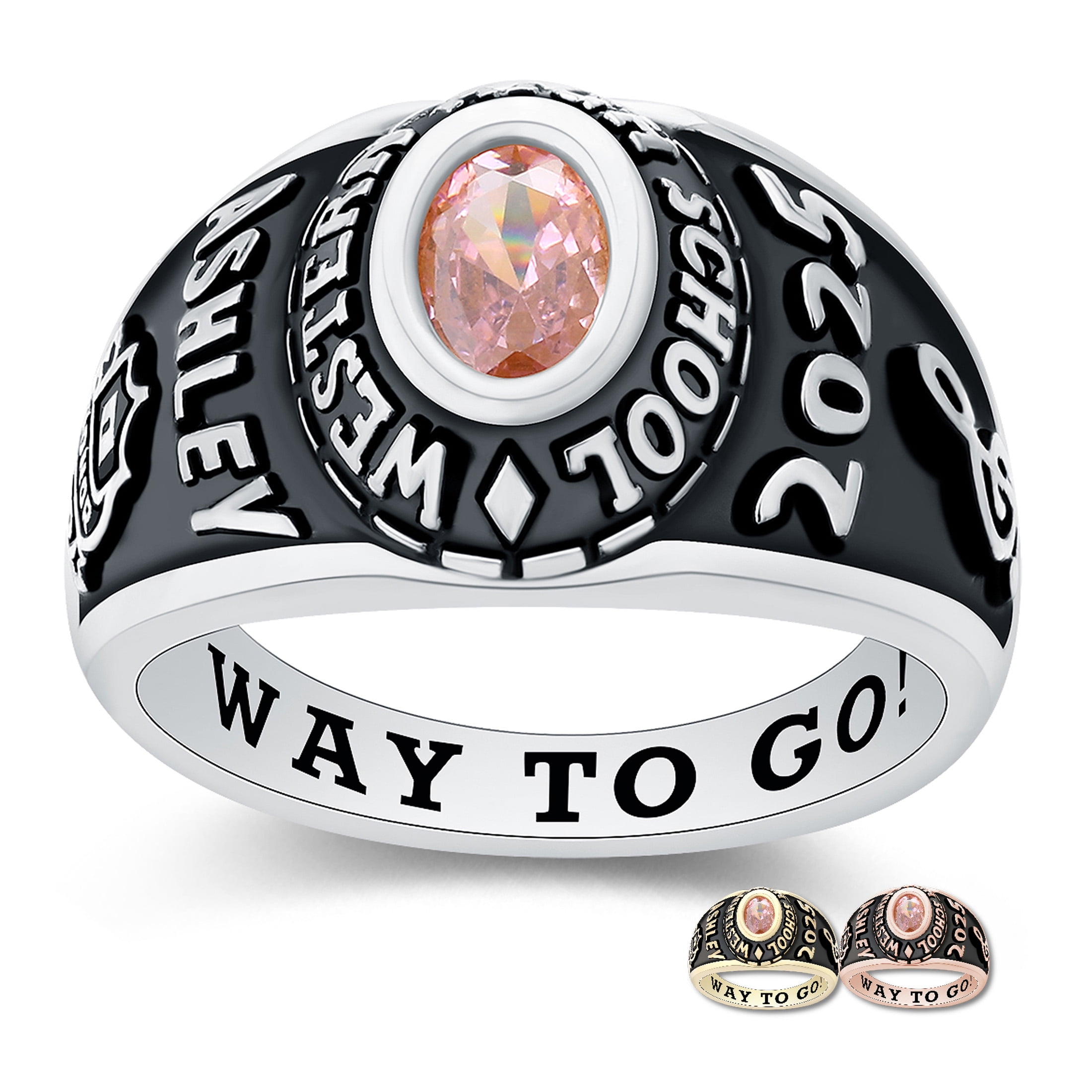 Mementos Jewelry by PJM Customized Small Women's Class Ring Sterling ...