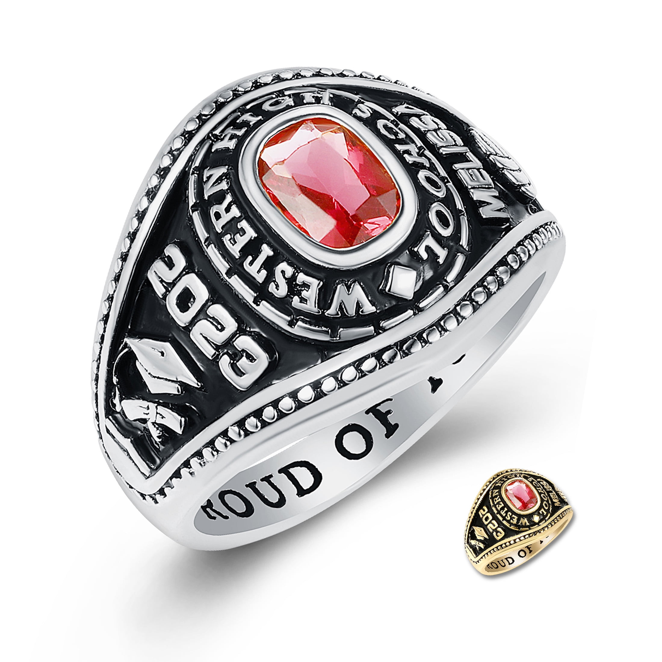 Mementos Jewelry by PJM Customized Women's Class Rings 10kt White Gold ...