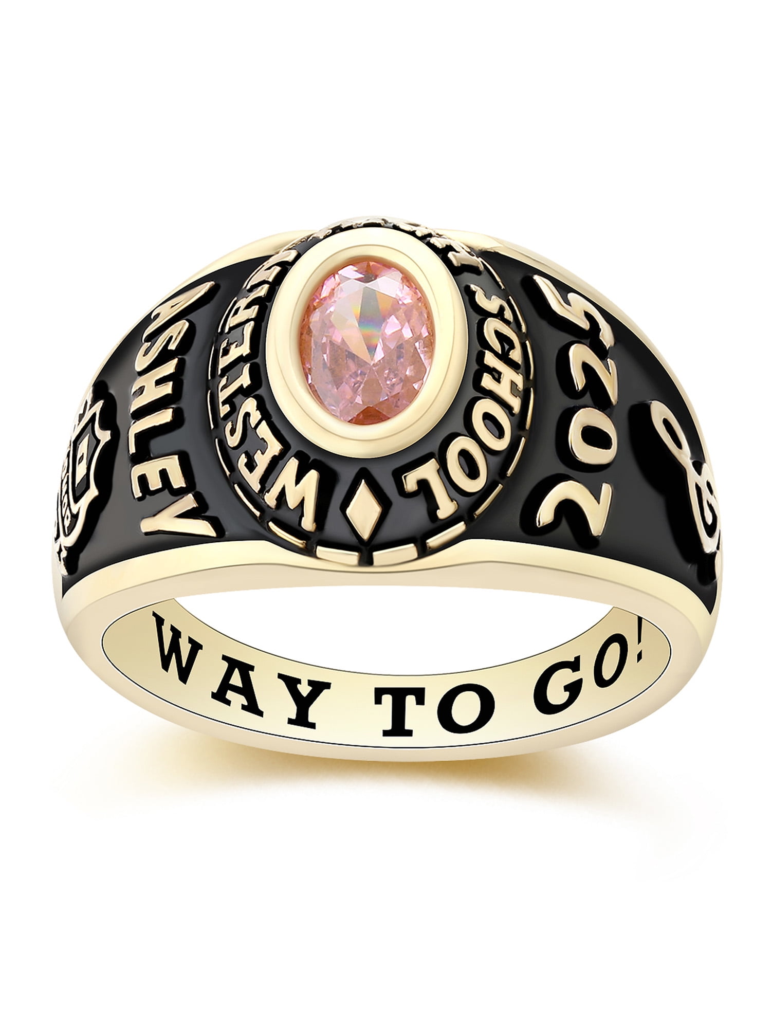 Free Shipping! Mementos Customized 10kt Gold Women Class Ring for High ...
