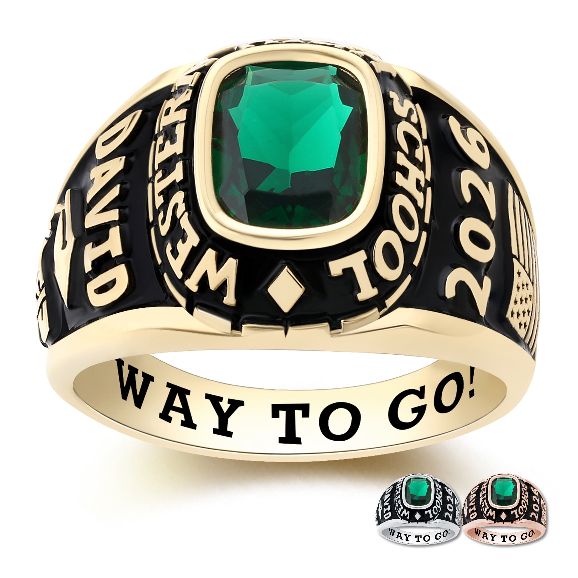 Mementos Jewelry by PJM Customized Large Men's Class Ring Sterling ...