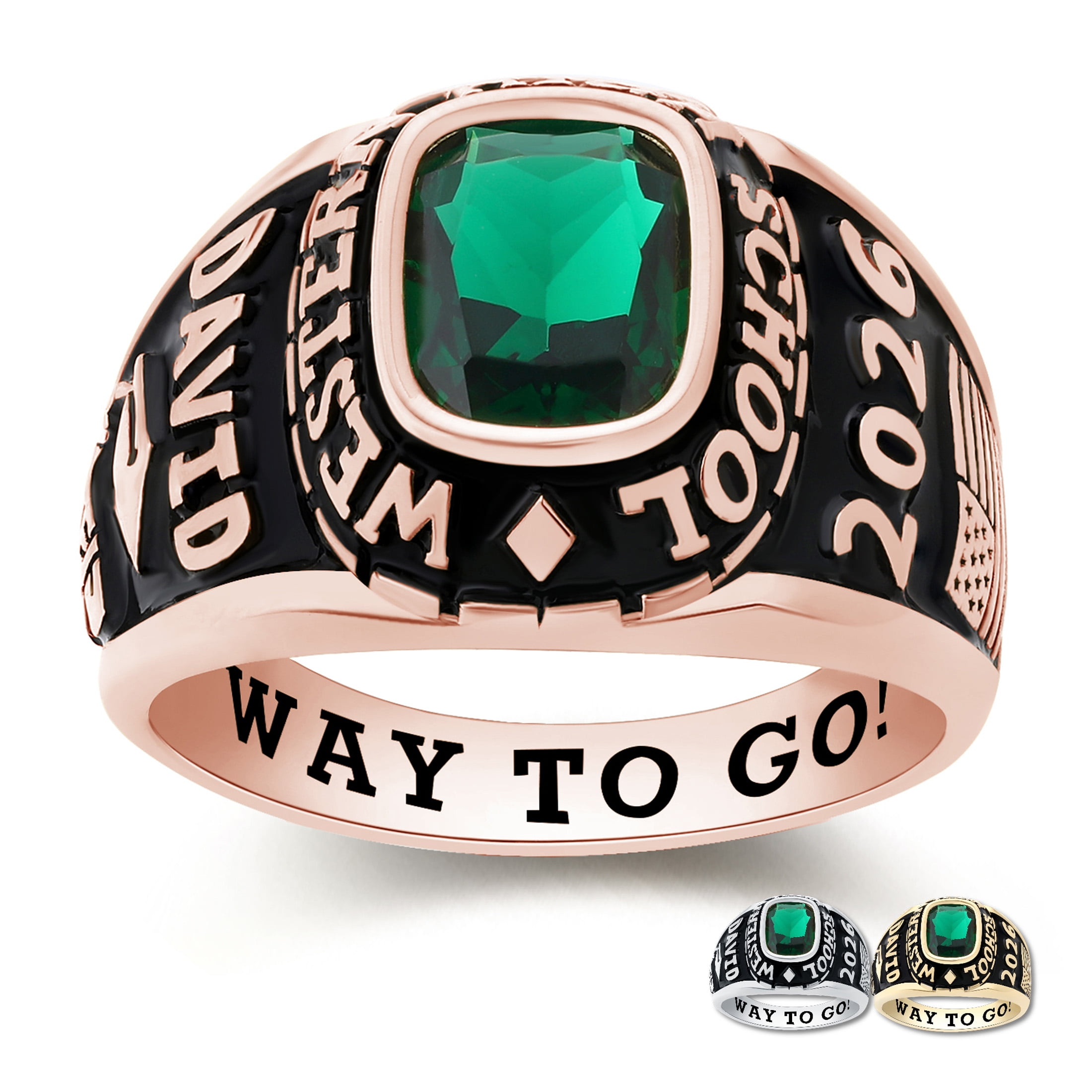 Mementos Jewelry by PJM Customized Large Men's Class Ring Sterling ...