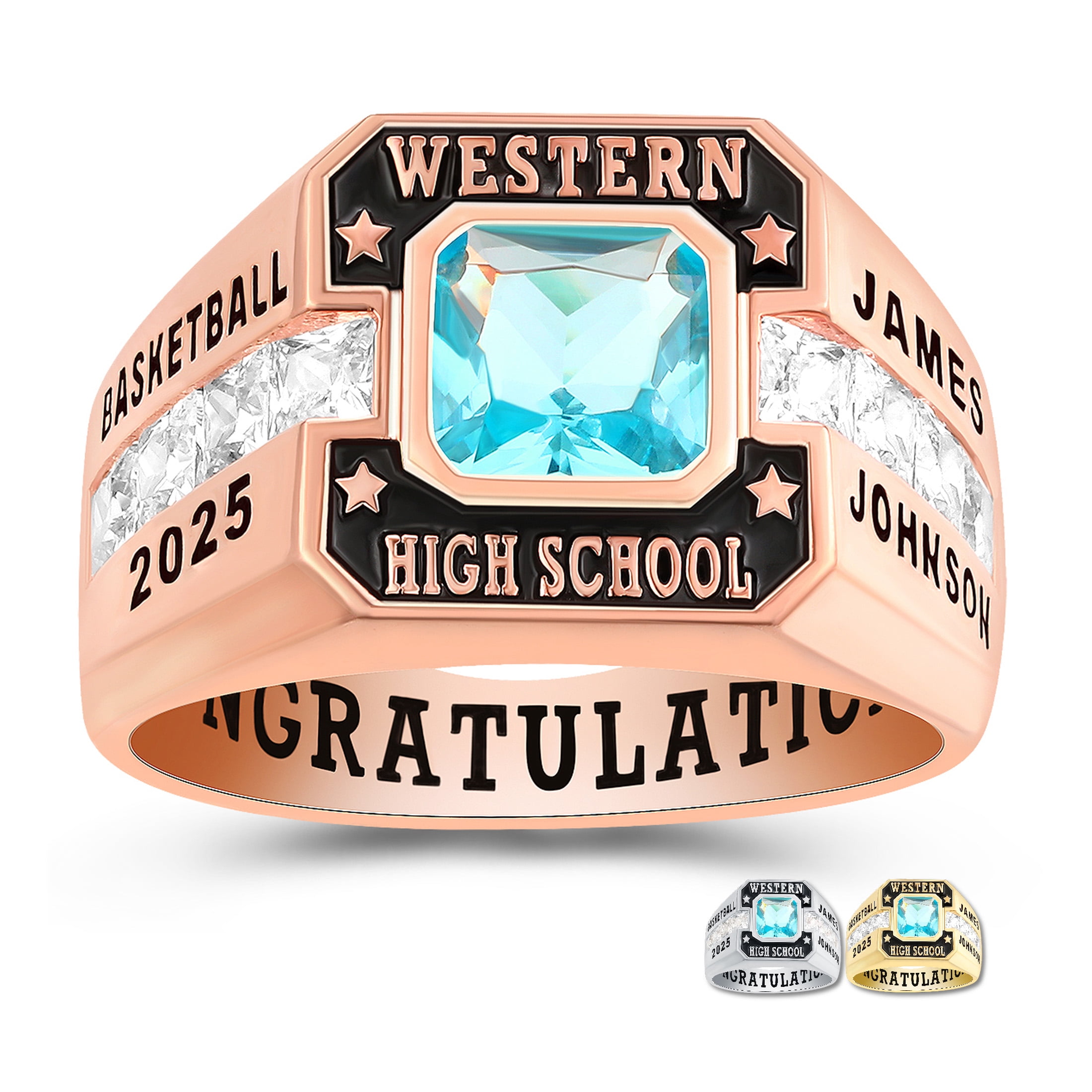 Mementos PJM Customized Sterling Silver Men's Class Ring for High ...