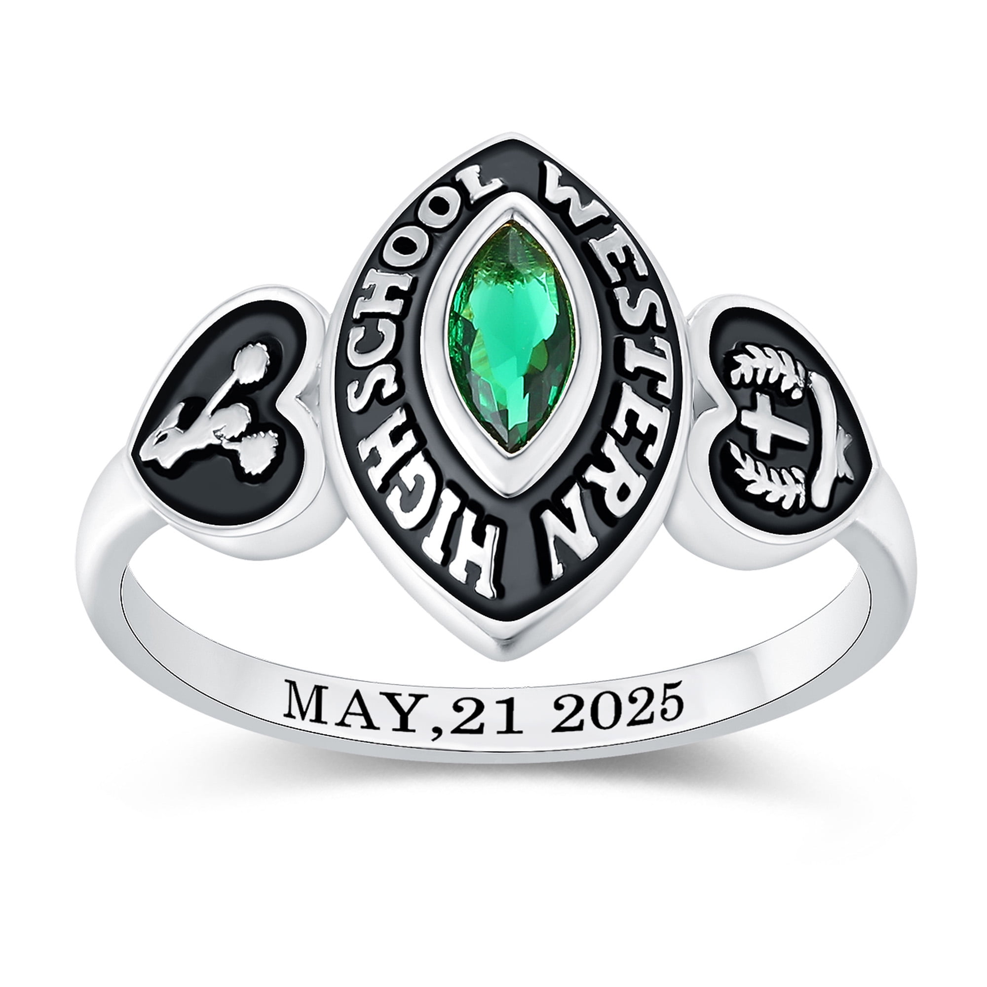 Mementos Jewelry by PJM Custom 10kt White Gold Class Rings for Women ...