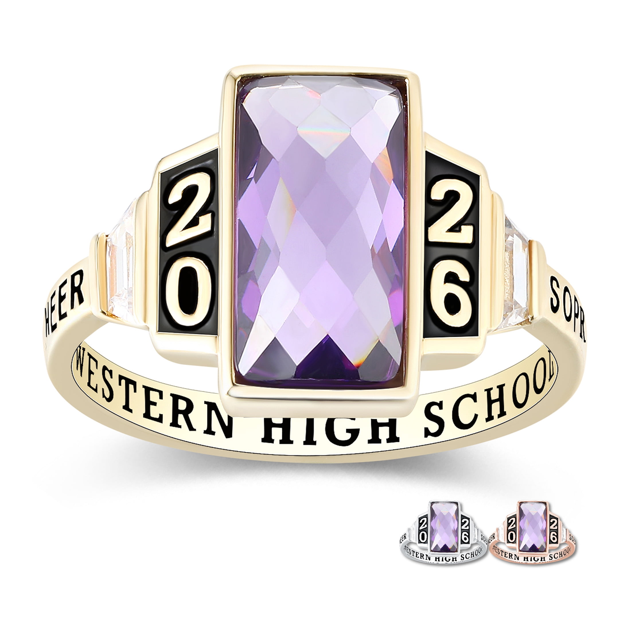 Mementos Jewelry by PJM Custom Sterling Silver Class Ring for Women ...