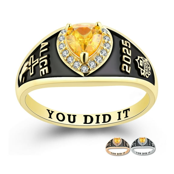 Fully Personalized Customized class rings 925 Sterling Silver Men's ...