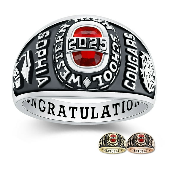 Mementos Jewelry by PJM Custom Sterling Silver Class Rings for Women ...
