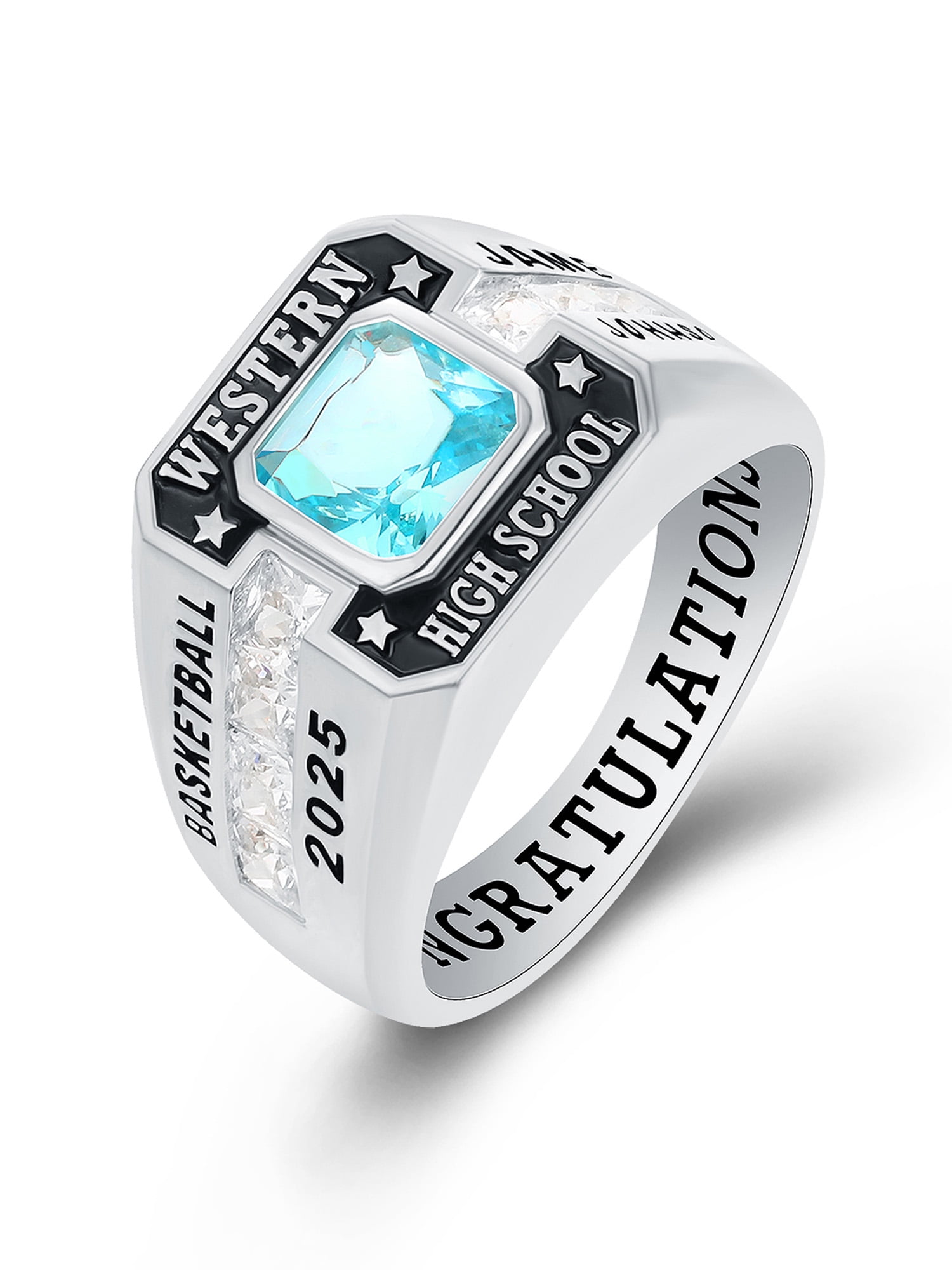 Mementos USA Customized Sterling Silver or 10kt Gold Men Class Rings ...