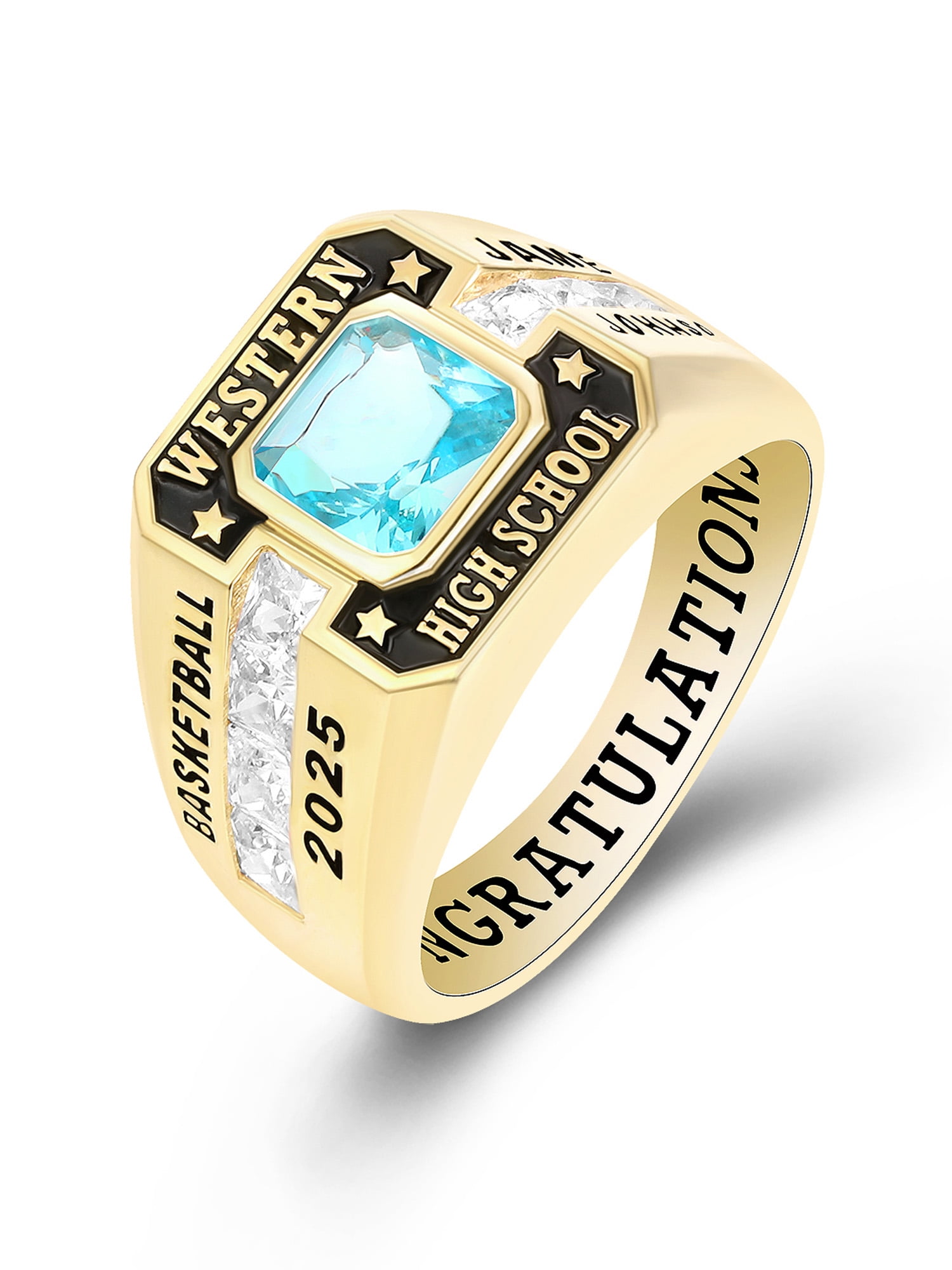 Mementos USA Customized Sterling Silver or 10kt Gold Men Class Rings ...