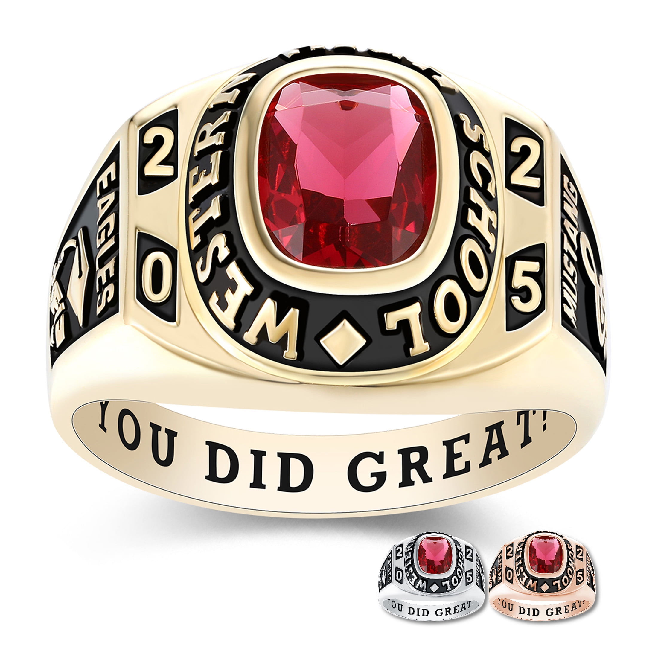 Mementos USA Personalized Honor Sterling Silver Men's Birthstone Class ...