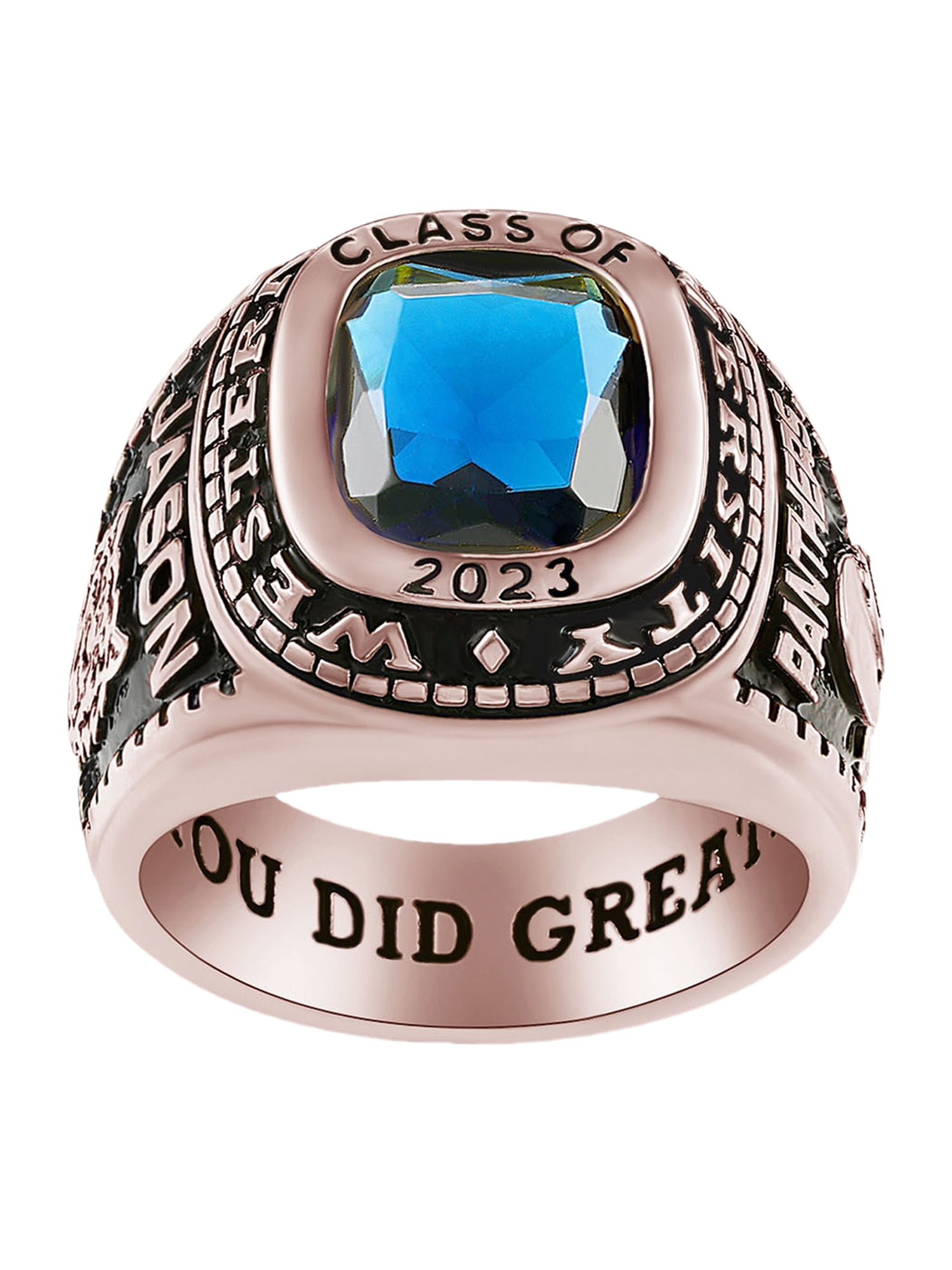 Mementos PJM Customized Men's Class Rings Sterling Silver for High ...