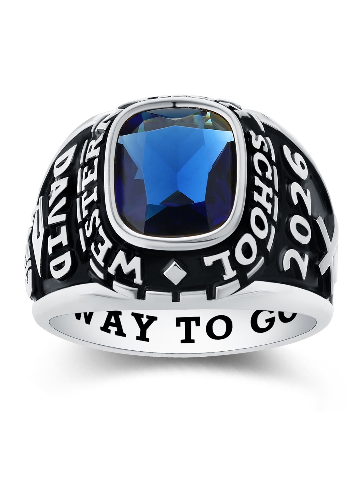 Custom Mementos USA X-Large Sterling Silver Men's High School College ...