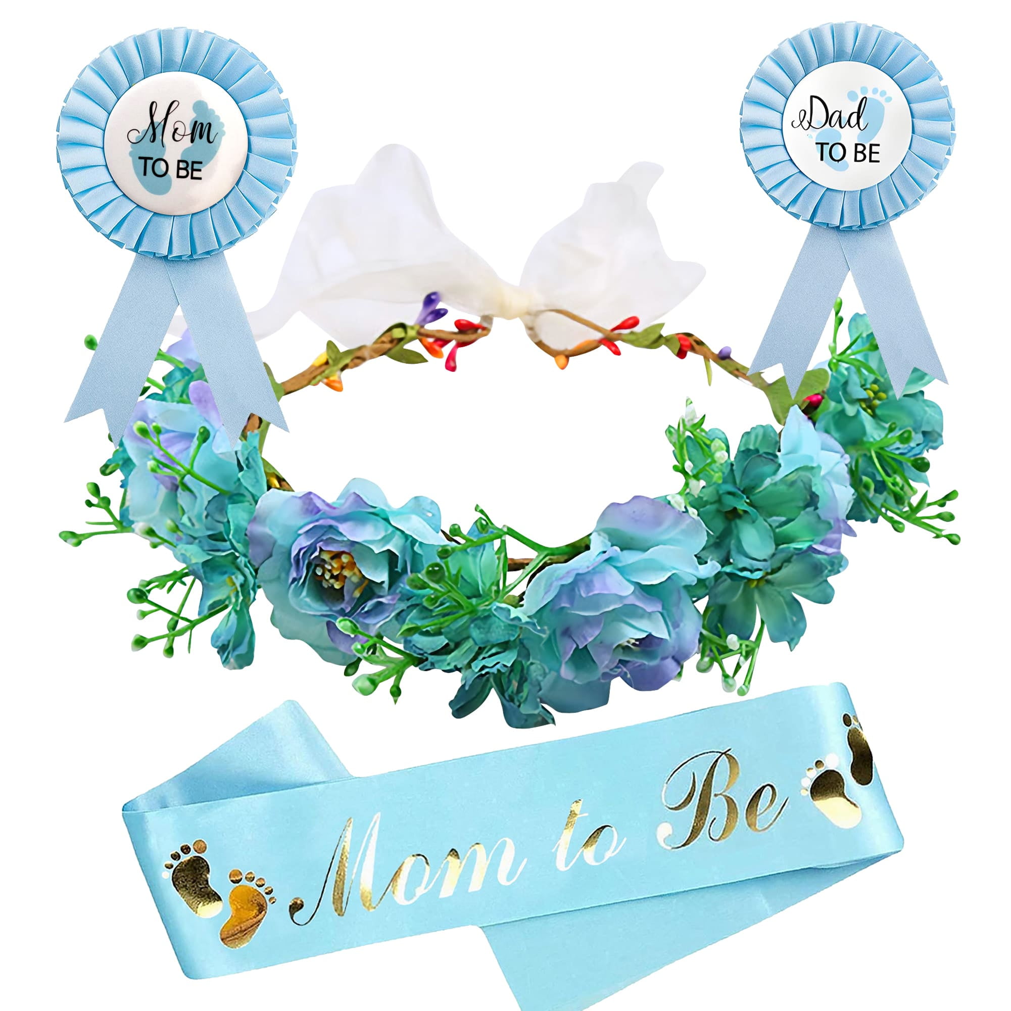 Memeyou Baby Shower Decoration Mom To Be Sash And Dad To Be Corsage ...
