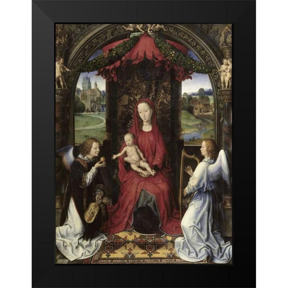 Memling, Hans 19x24 Black Modern Framed Museum Art Print Titled - Madonna and Child With Two ...
