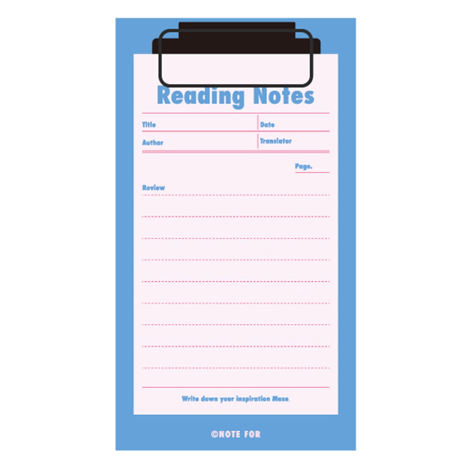Memo Clipboard with Tear-Off Sheets- Reading Notes, Daily Weekly Plan ...