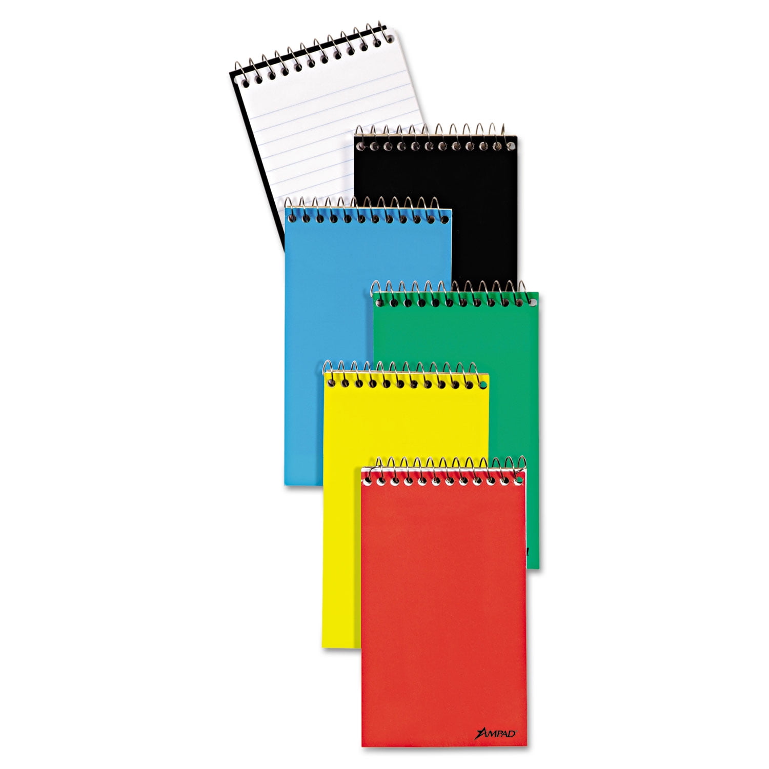 "Memo Pads, Narrow Rule, Assorted Cover Colors, 60 White 3 X 5 Sheets ...
