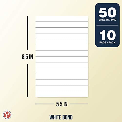 Memo Pads, White, With Black Lines – Lined Paper Notepads, Scratch ...