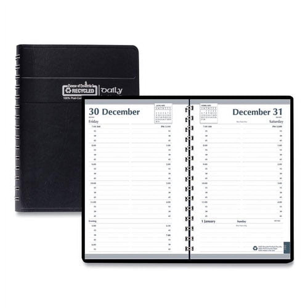 Memo Size Daily Appointment Book with 15-Minute Schedule, 8 x 5, Black ...