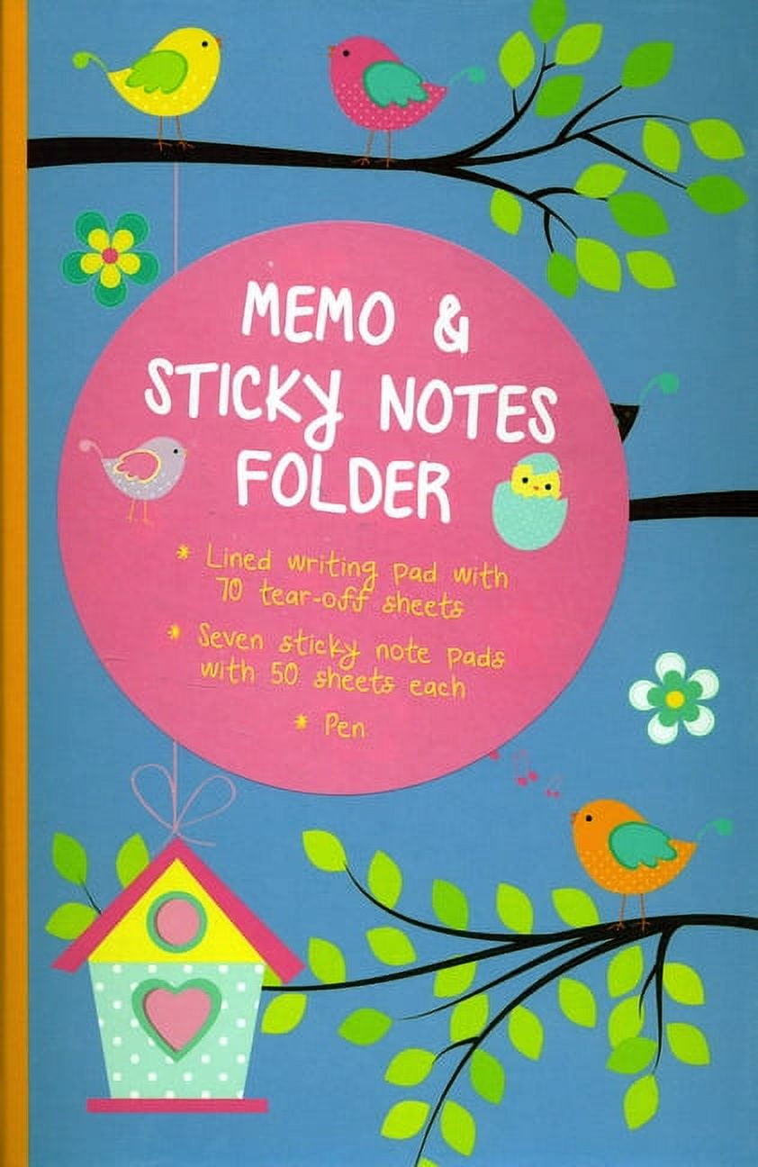 Memo & Sticky Notes Folder: Cute Birds : Small Folder Containing 7 ...
