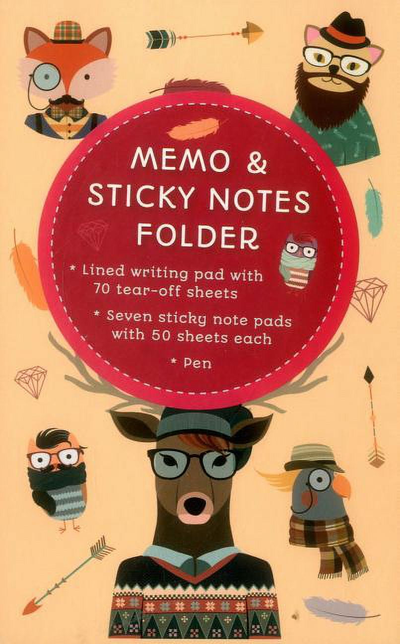 Memo & Sticky Notes Folder: Hipster Animals - Walmart.com