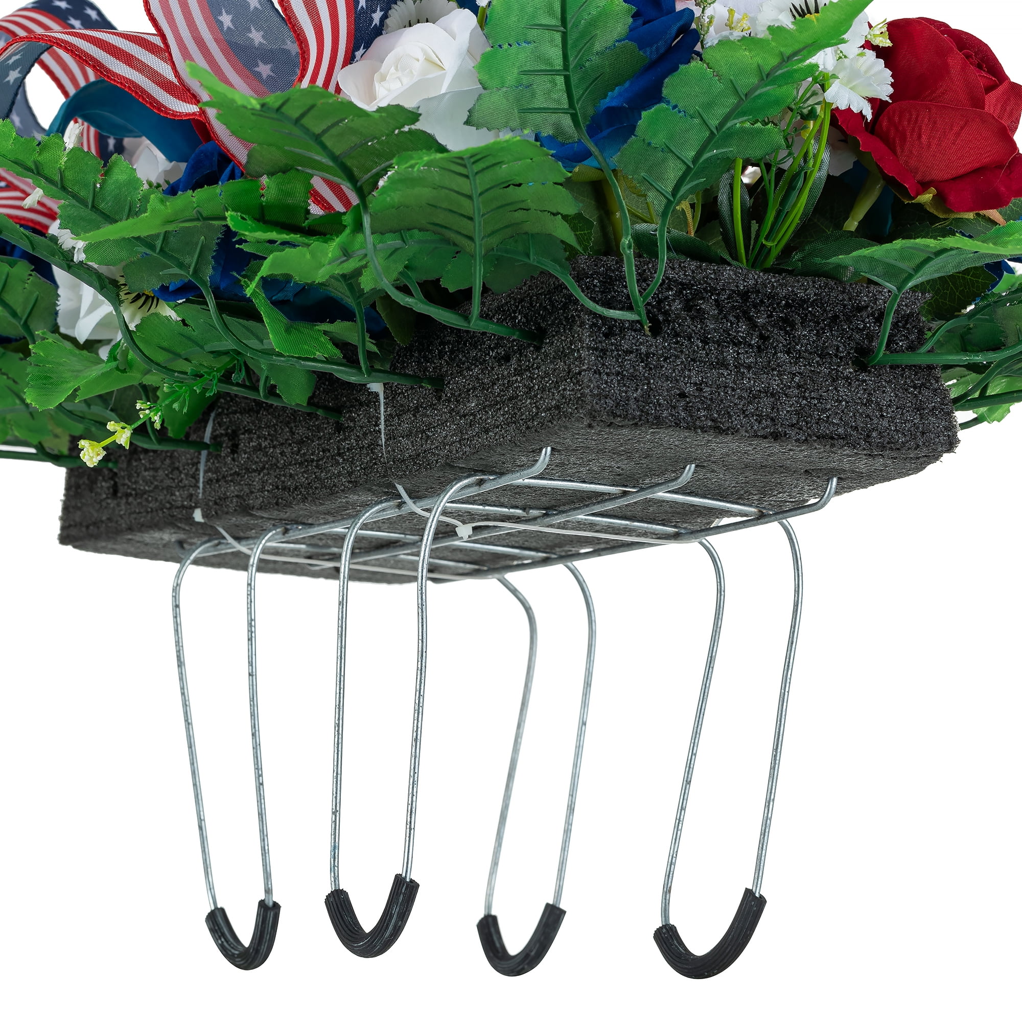 Memobloom Headstone Flower: Cemetery Decor Rose Calla Lily National Flags Artificial Cemetery ...