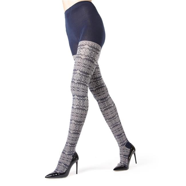 MeMoi Selbu Sky Geometric Sweater Tights - Womens - Female (Large/X ...