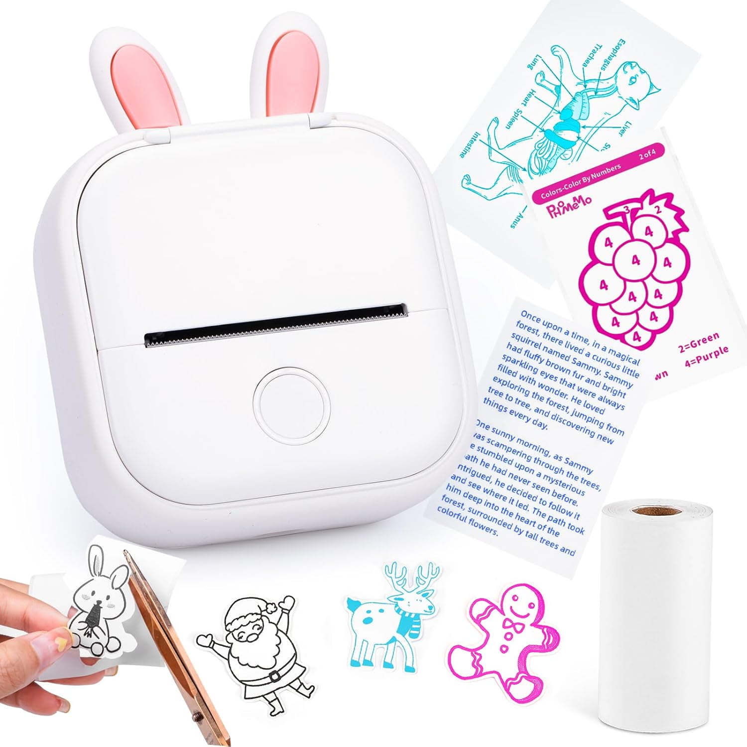 Memoking Sticker Printer - T02 Mini Portable Thermal Printer Inkless ...