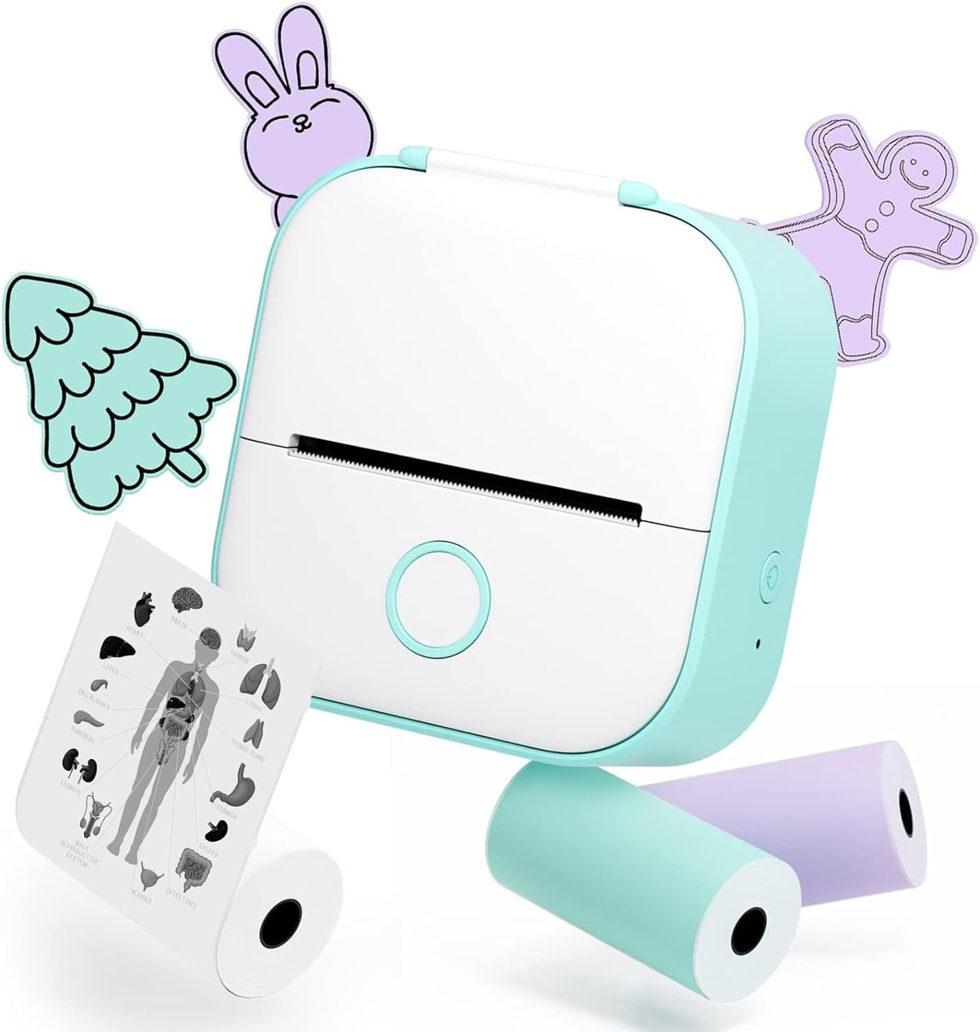 Memoqueen Mini Pocket Sticker Printer T02 Portable Bluetooth Thermal ...