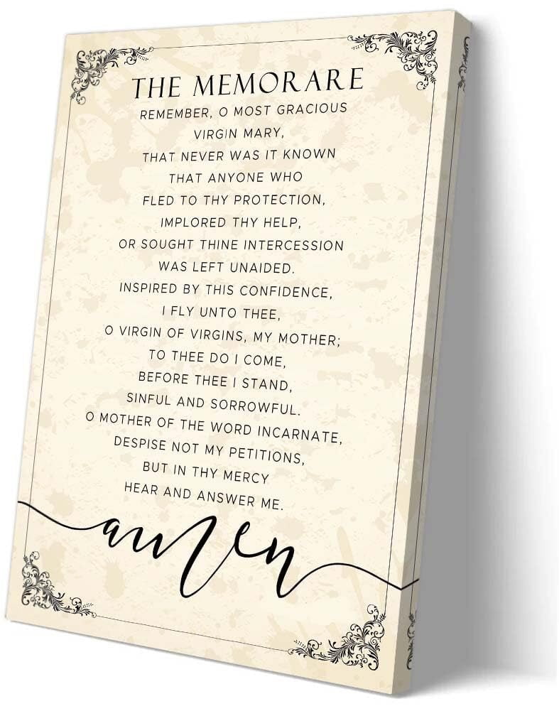 Memorare Prayer Wall Art Prints Catholic Prayer Posters Art Decoration ...