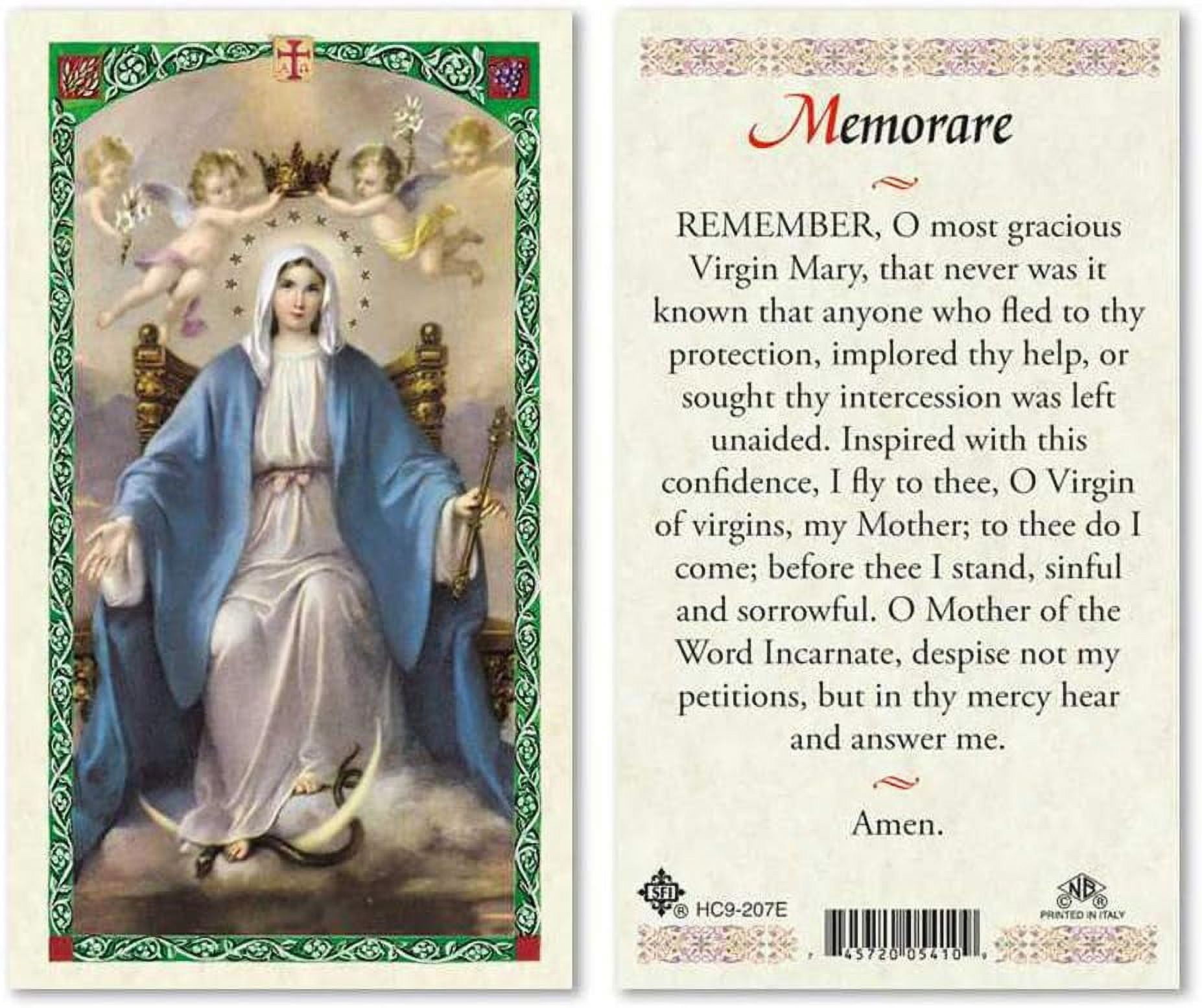 Gigi's Classy Kids Memorare Virgin Mary Laminated Prayer Cards, 25 Pack ...