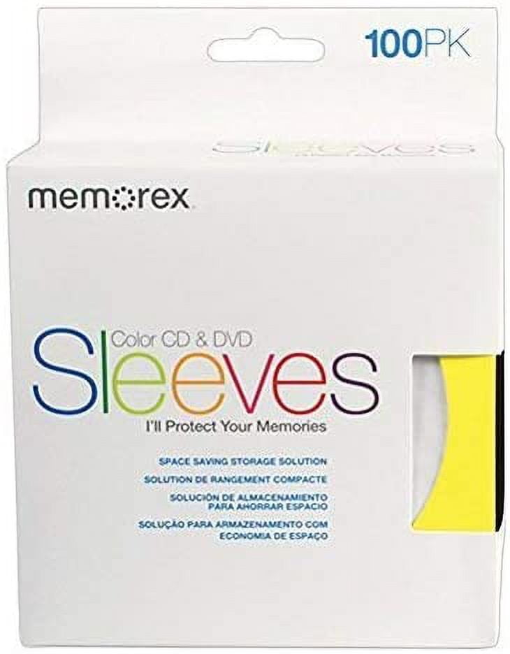 Memorex 6 x 100PK CD/DVD Paper Sleeves with Window & Flap Assorted ...