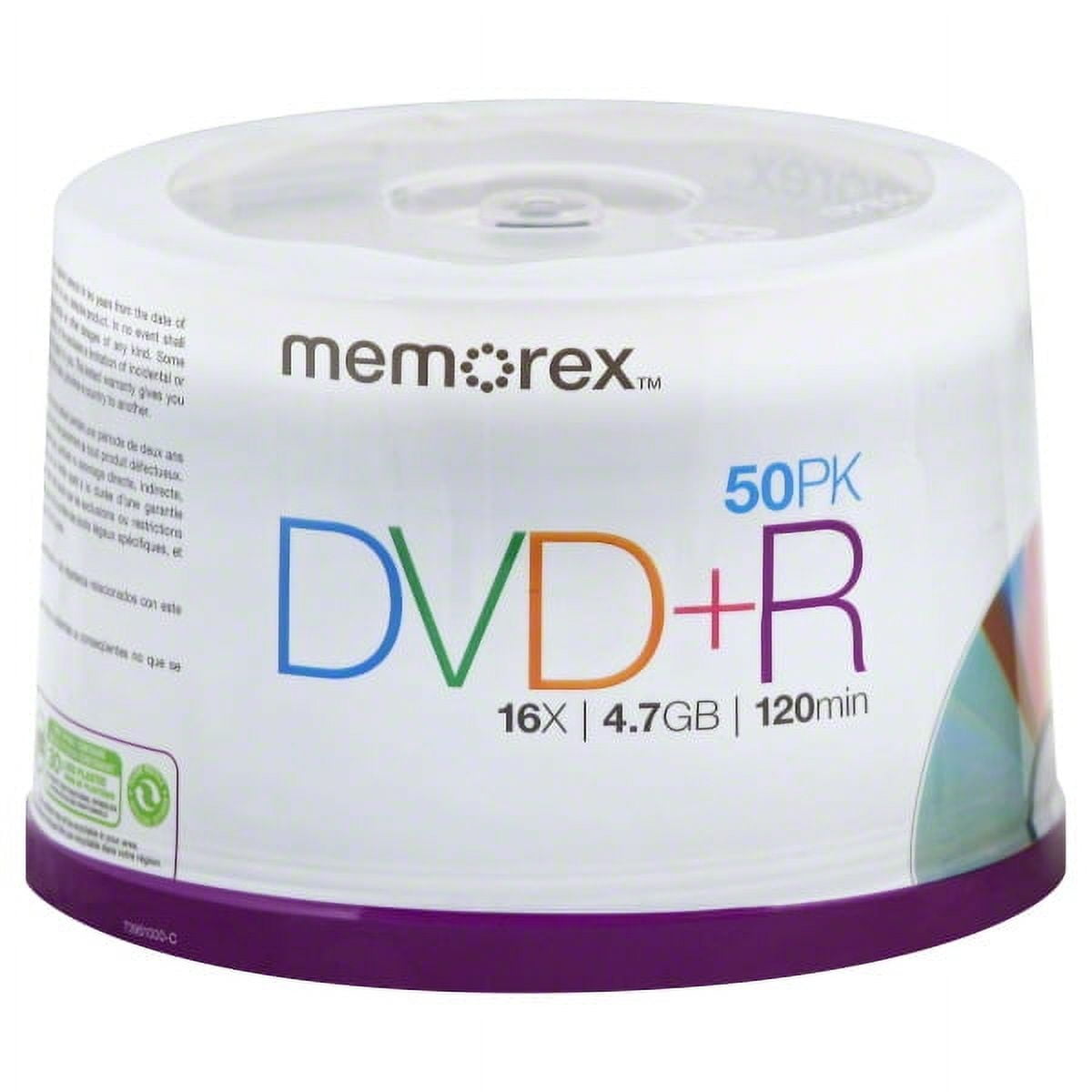 Memorex(TM) DVD+R Recordable Media Spindle, 4.7GB/120 Minutes, Pack Of ...