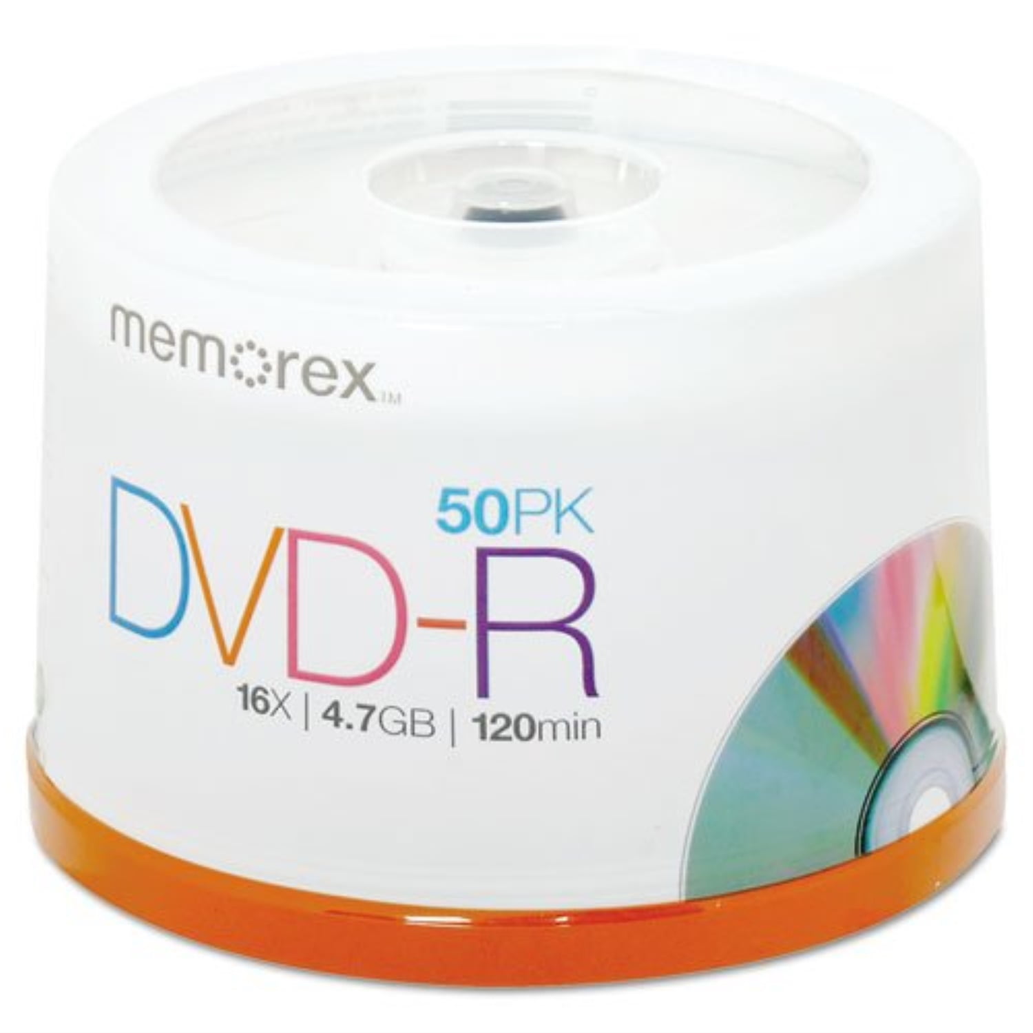 Memorex DVD-R Discs, 4.7GB, 16x, Spindle, Silver, 50/Pack - Walmart.com