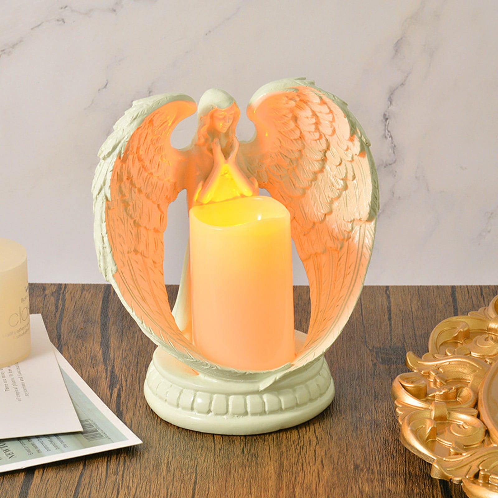 Memorial Angel Candleholder Statue Sympathy Gifts or Celebration of ...