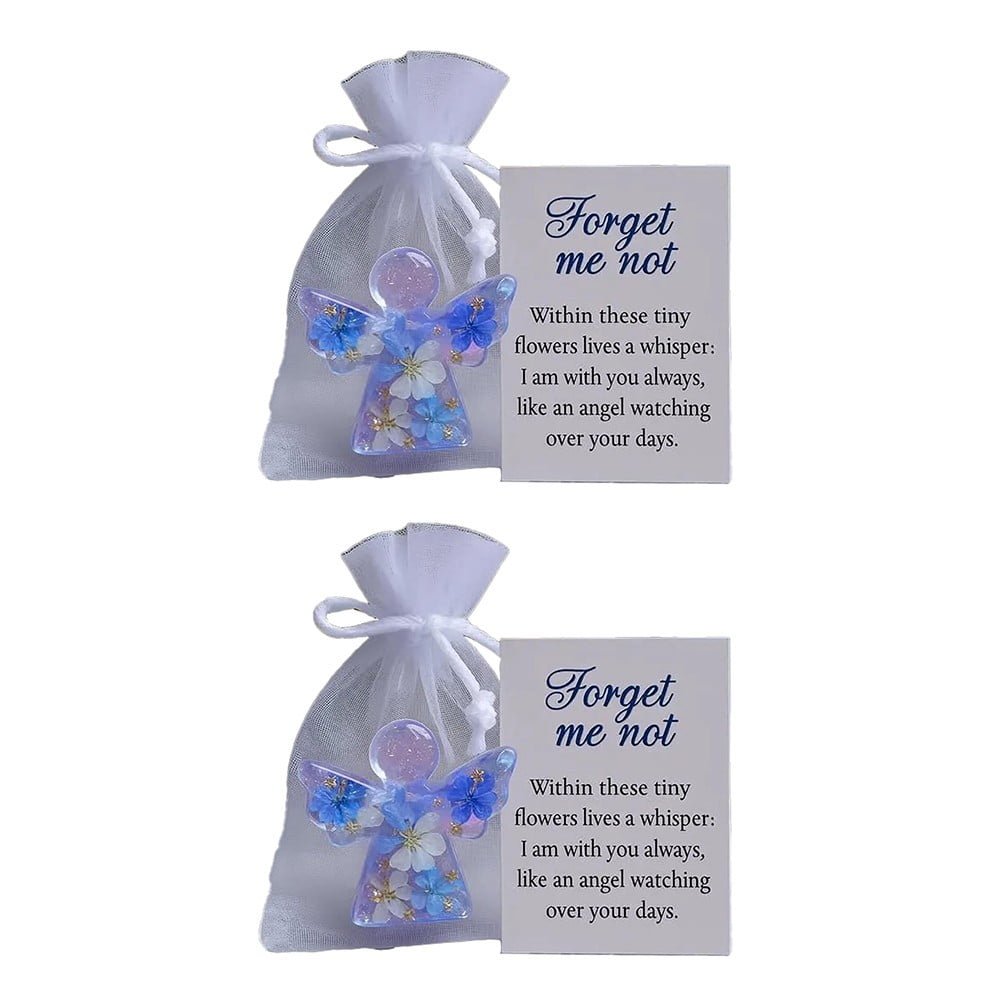 Memorial Angel Keepsake Forget Me Not Flower Design Sympathy 15Cm Paper ...