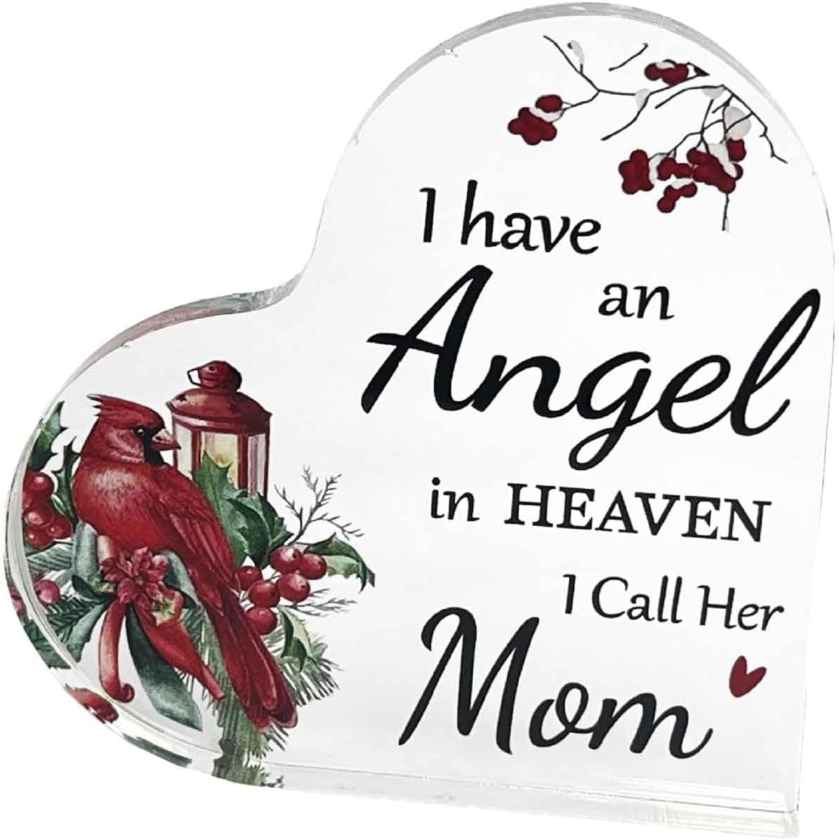 Memorial Bereavement Gift Crystal Acrylic Heart Sympathy Keepsake with ...