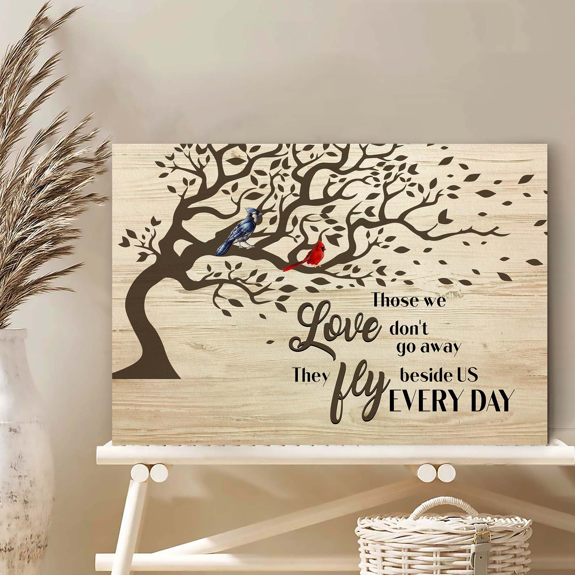 Memorial Bird Canvas Wall Art – “Those We Love Don’t Go Away” Quote ...