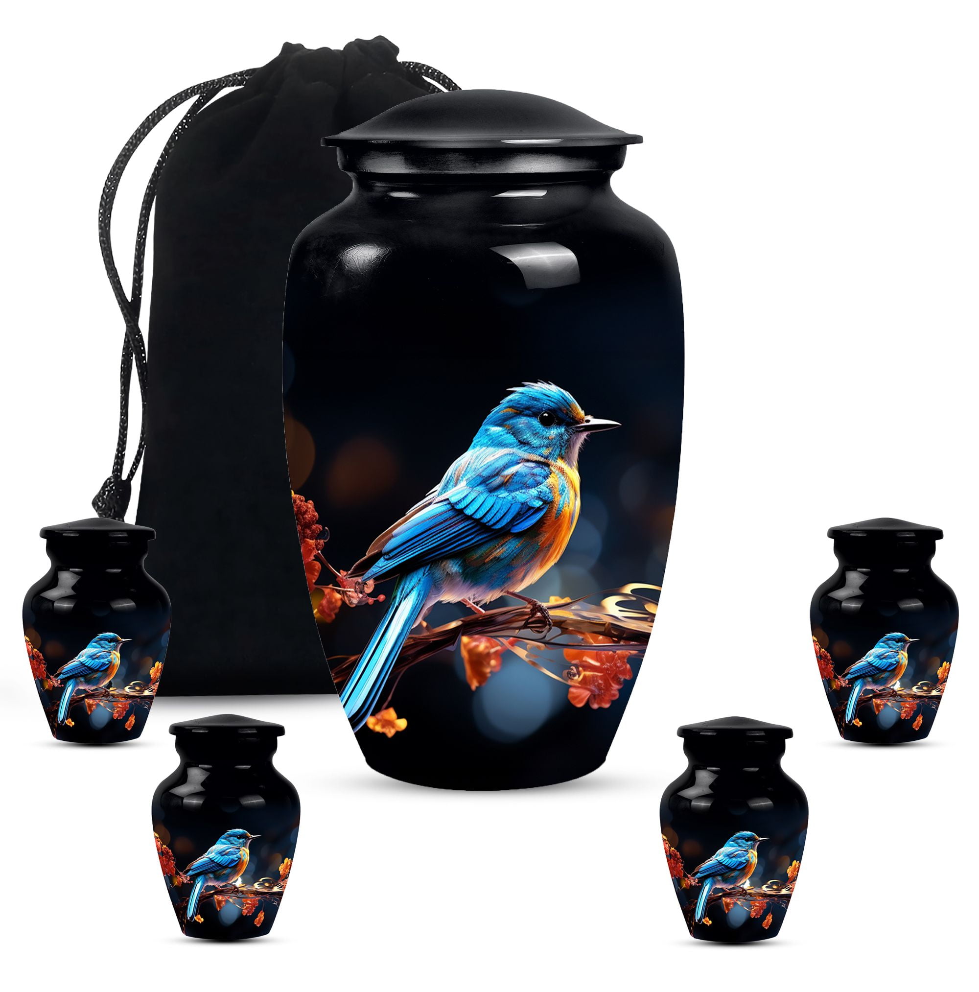 Memorial Black Sparrow Urns For Human Ashes Adult Mother - Funeral ...